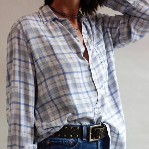 Frank & Eileen | Tops | Frank Eileen Eileen Plaid Button Down Shirt Modal Blue Sz S Vv9 | Poshmark